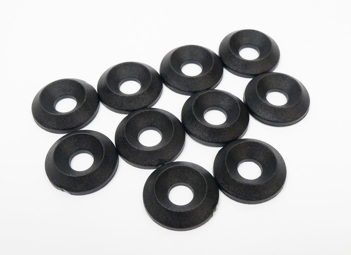 Set of 10 M6 x 17mm Black Plastic Countersunk Washers – LMR Kart Store